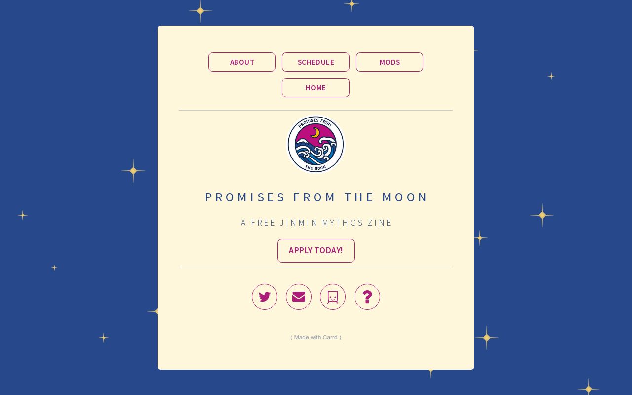 Promises from the Moon Carrd (Zine Ver.)